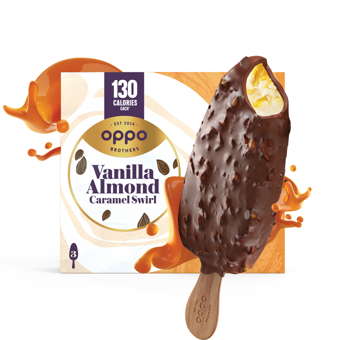 Vanilla Almond Caramel Swirl Ijssticks | Ijs | Oppo Brothers